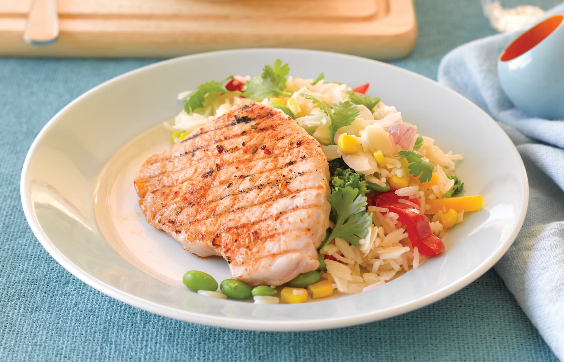 Almond pork pilaf - Healthy Food Guide