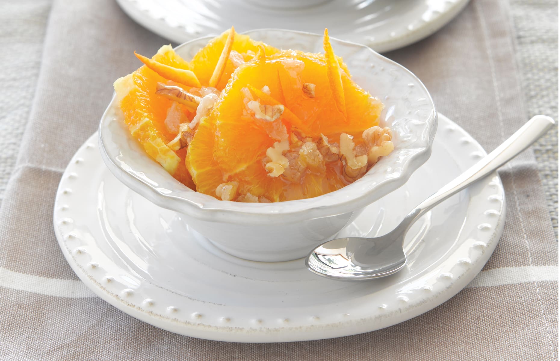 Caramelised oranges with ginger and walnuts - Healthy Food Guide