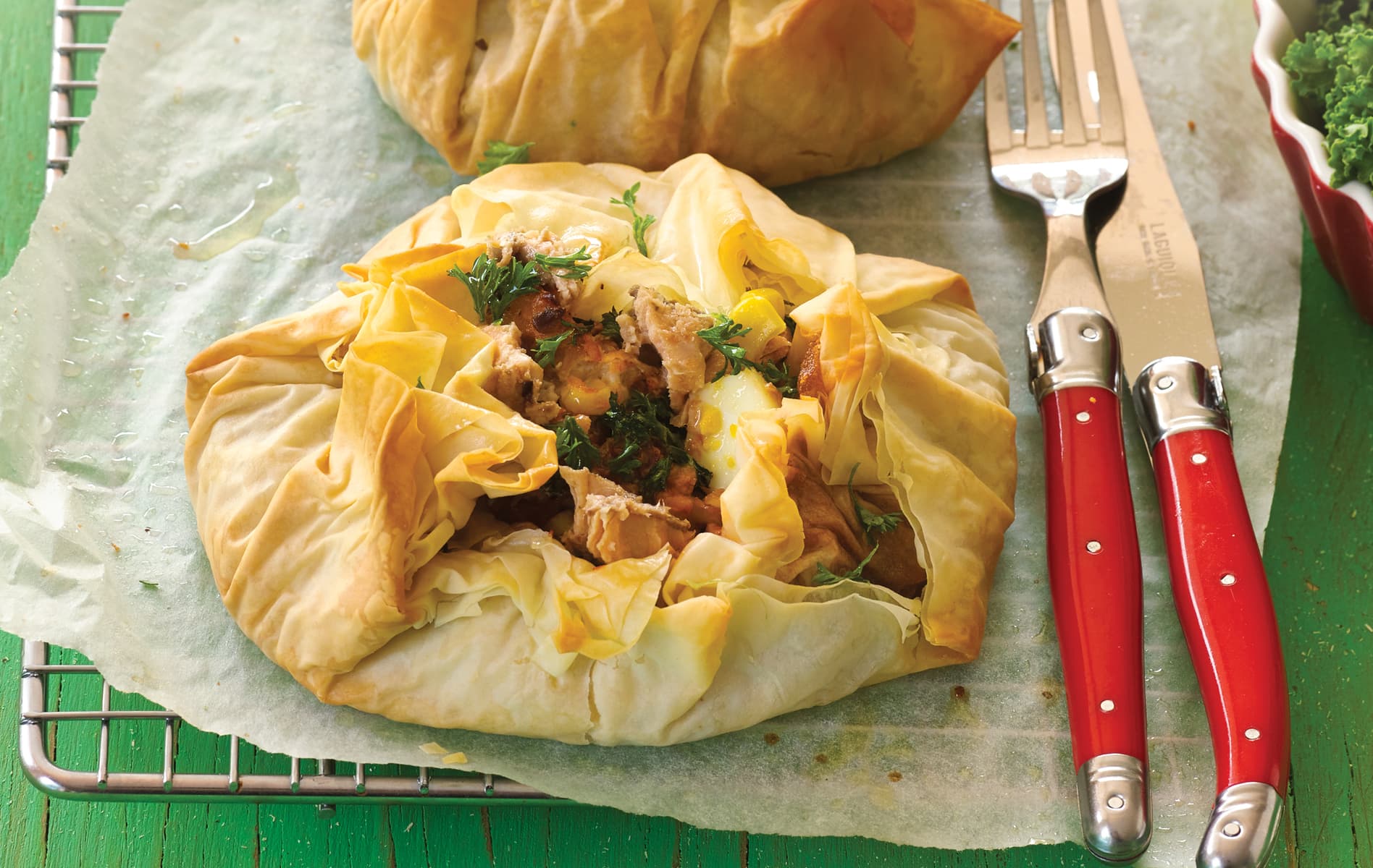 Freeform filo fish pies - Healthy Food Guide