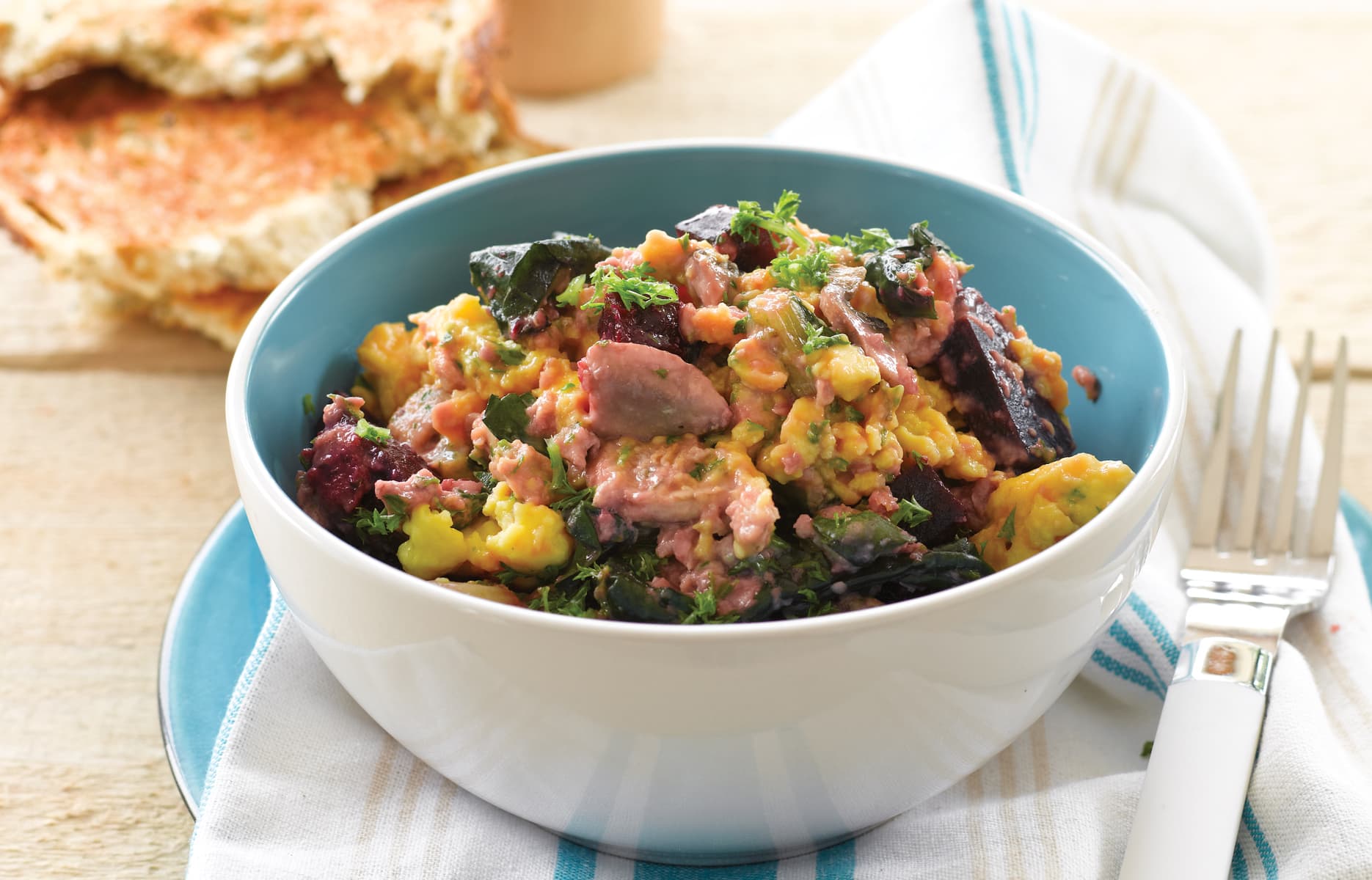 Mushroom and silver beet vege scramble - Healthy Food Guide