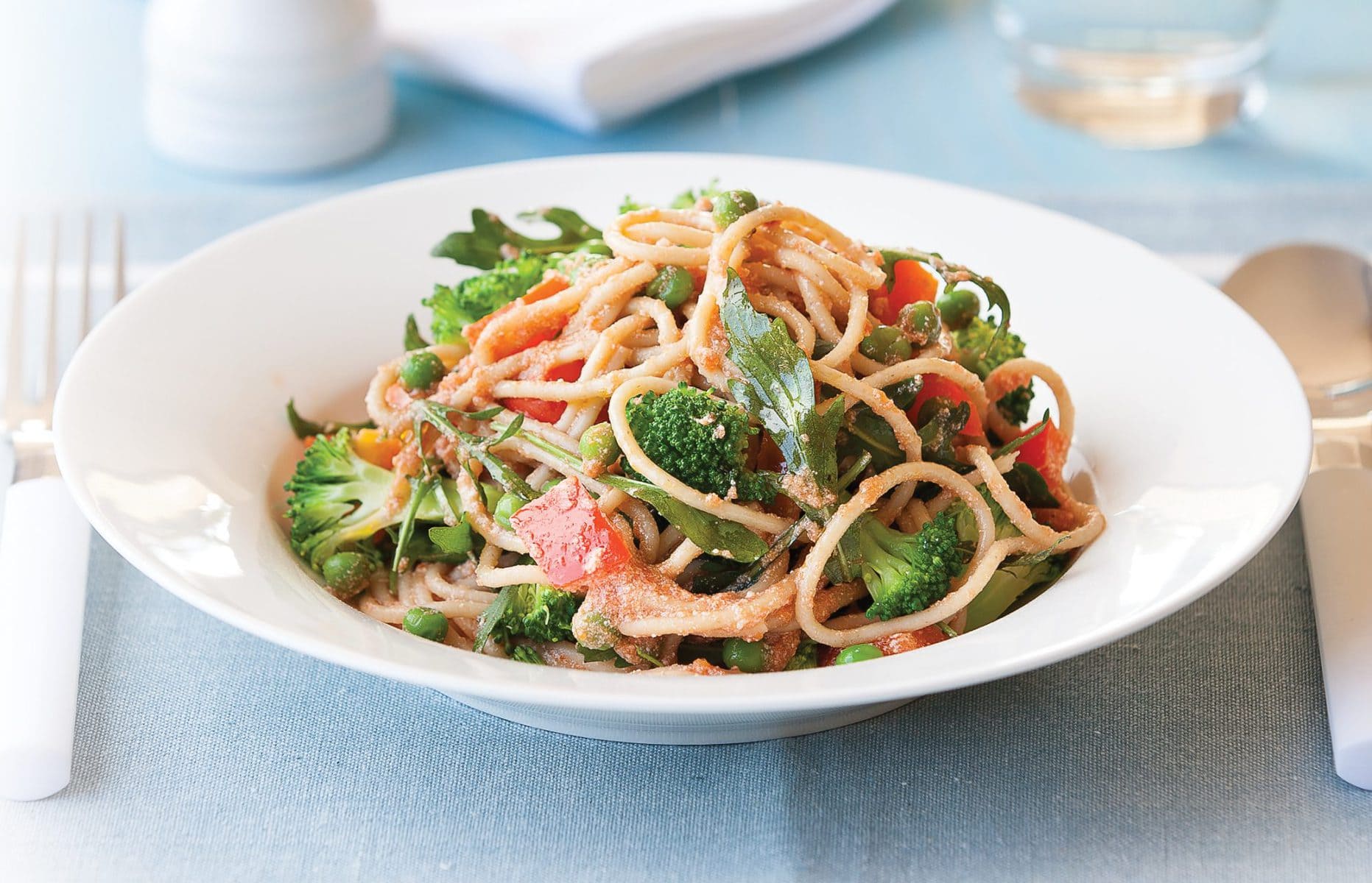 Spring vege pasta - Healthy Food Guide