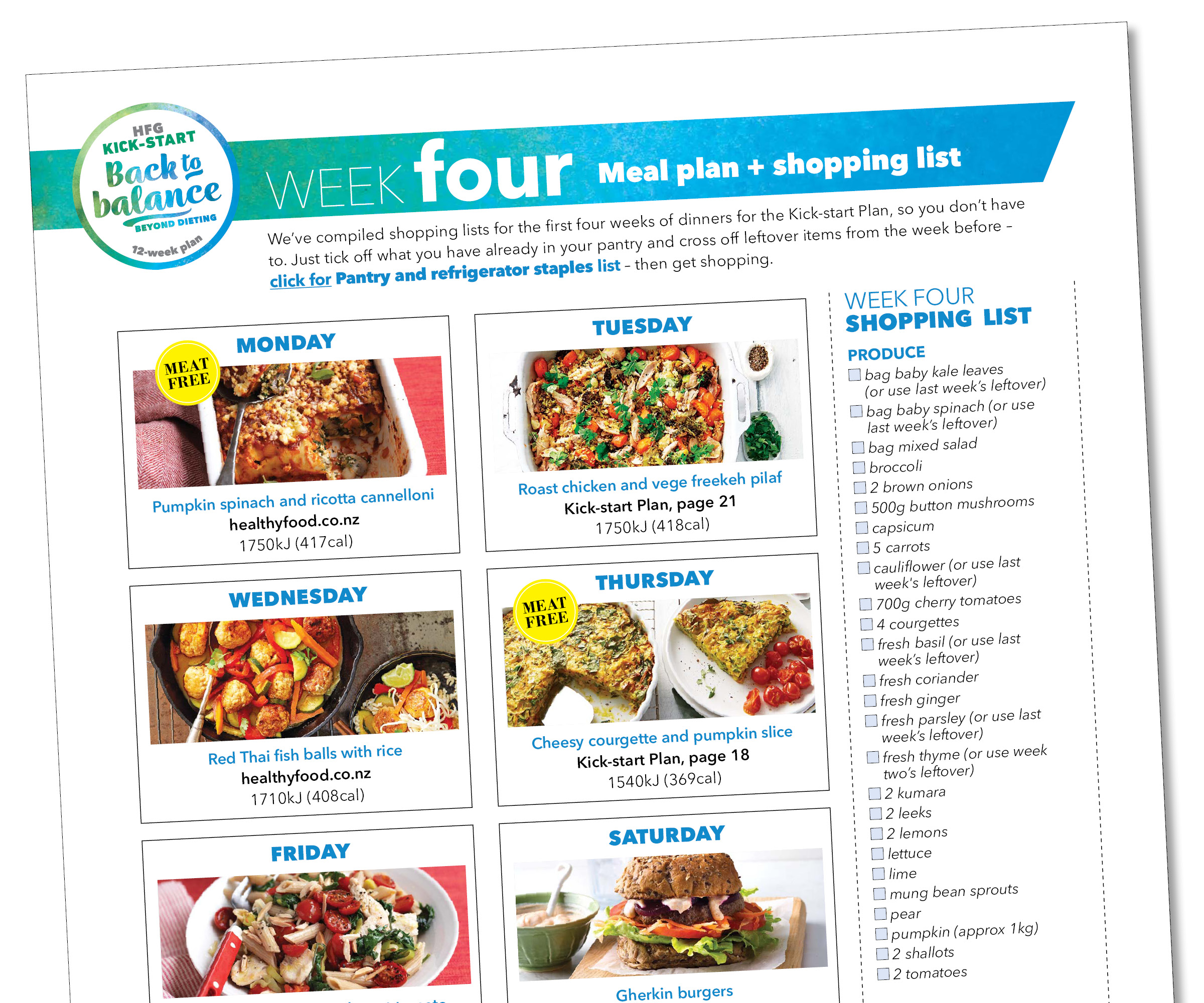 Weight-loss meal plan: Week four - Healthy Food Guide
