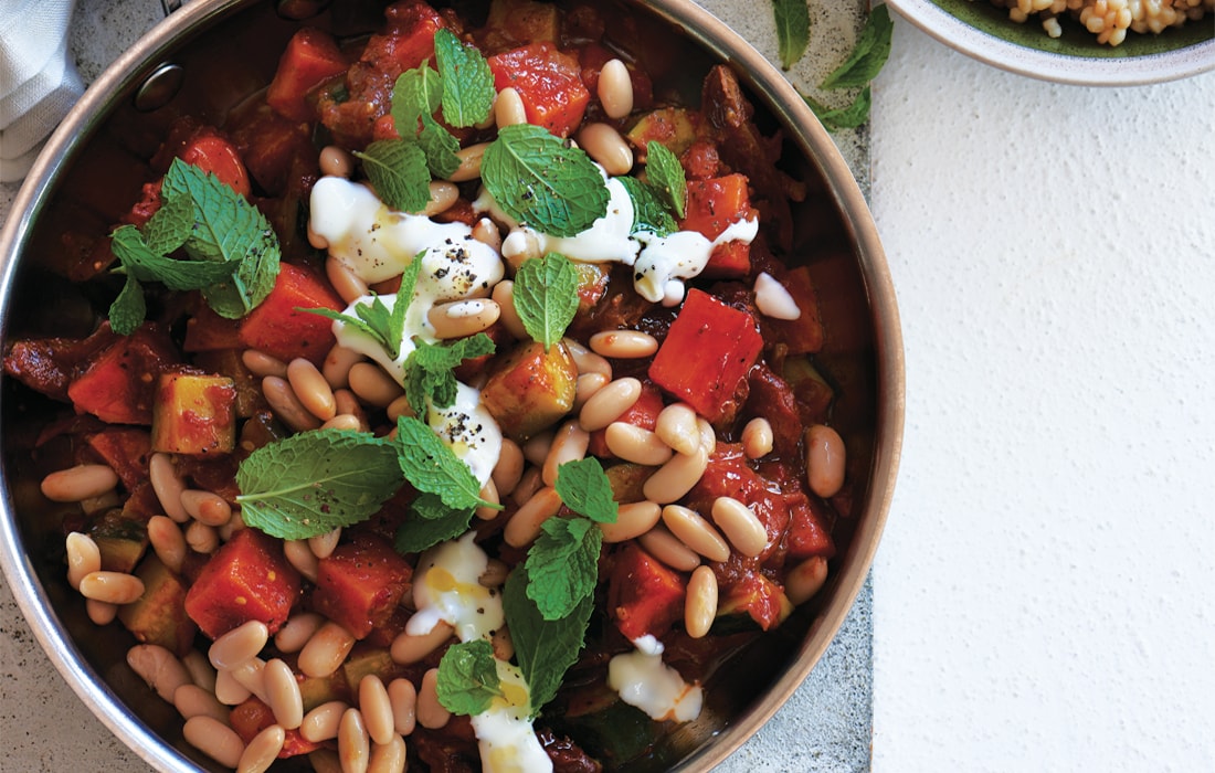 Middle Eastern bean and sweet potato stew - Healthy Food Guide