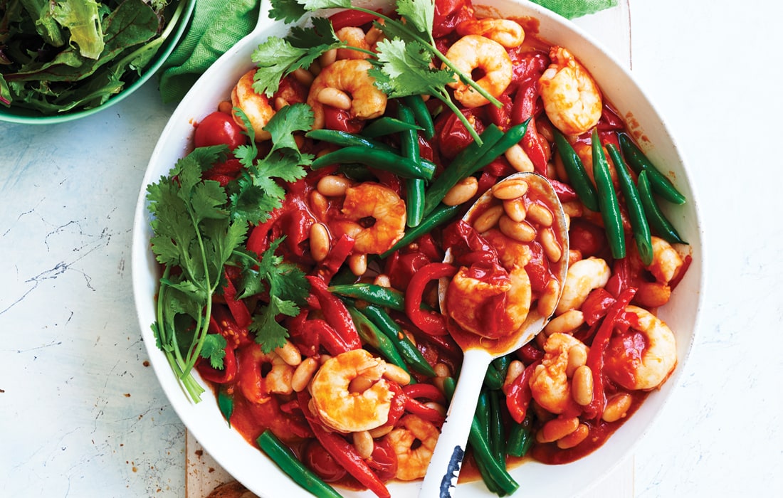 Spicy prawn and capsicum sauté - Healthy Food Guide