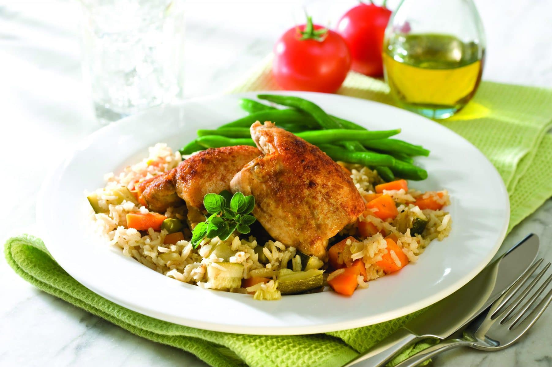 Baked chicken on rice - Healthy Food Guide