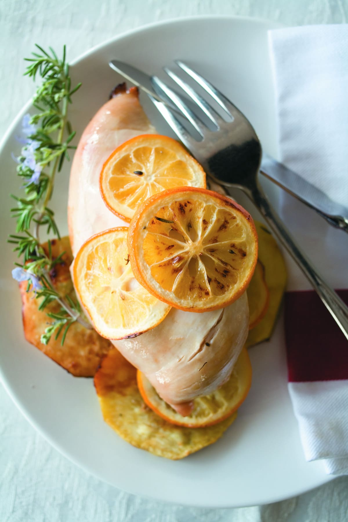 Baked chicken with lemon and kumara - Healthy Food Guide