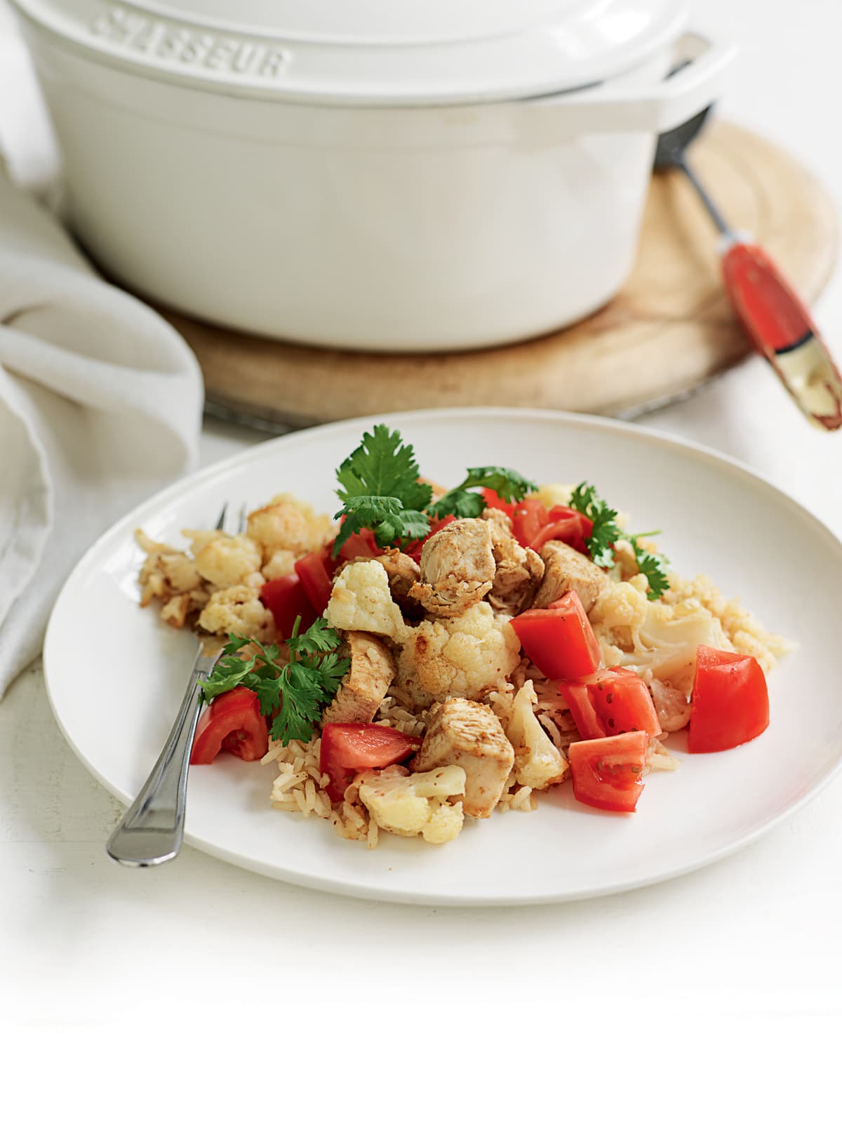 Chicken biryani with tomato and coriander salsa - Healthy Food Guide