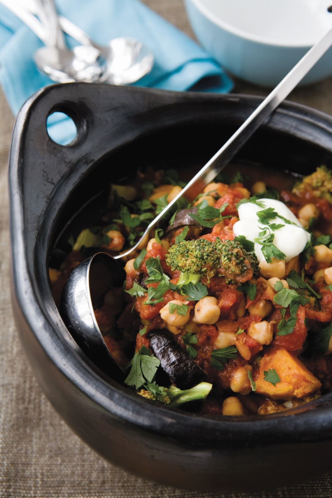 Roasted eggplant and kumara stew - Healthy Food Guide