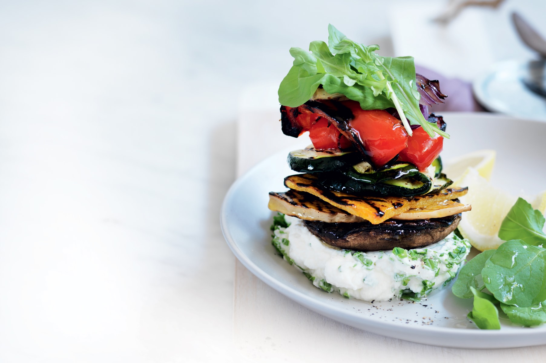 Herbed ricotta and chargrilled vegetable stacks - Healthy Food Guide
