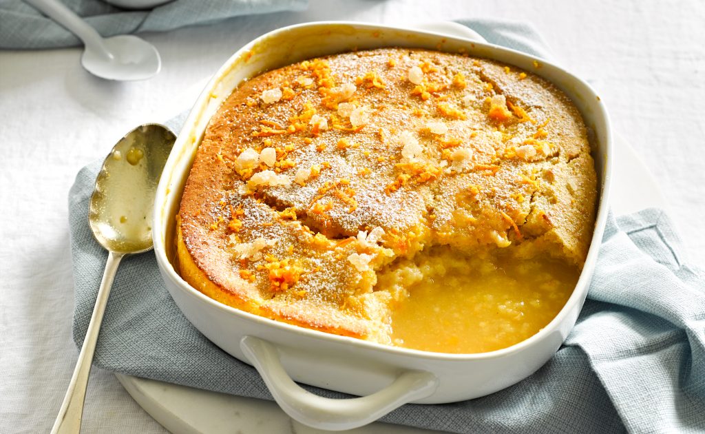 Orange and ginger self-saucing pudding - Healthy Food Guide