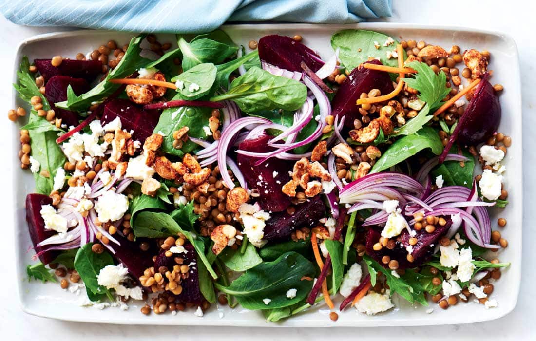 Baby beetroot, feta and lentil salad - Healthy Food Guide