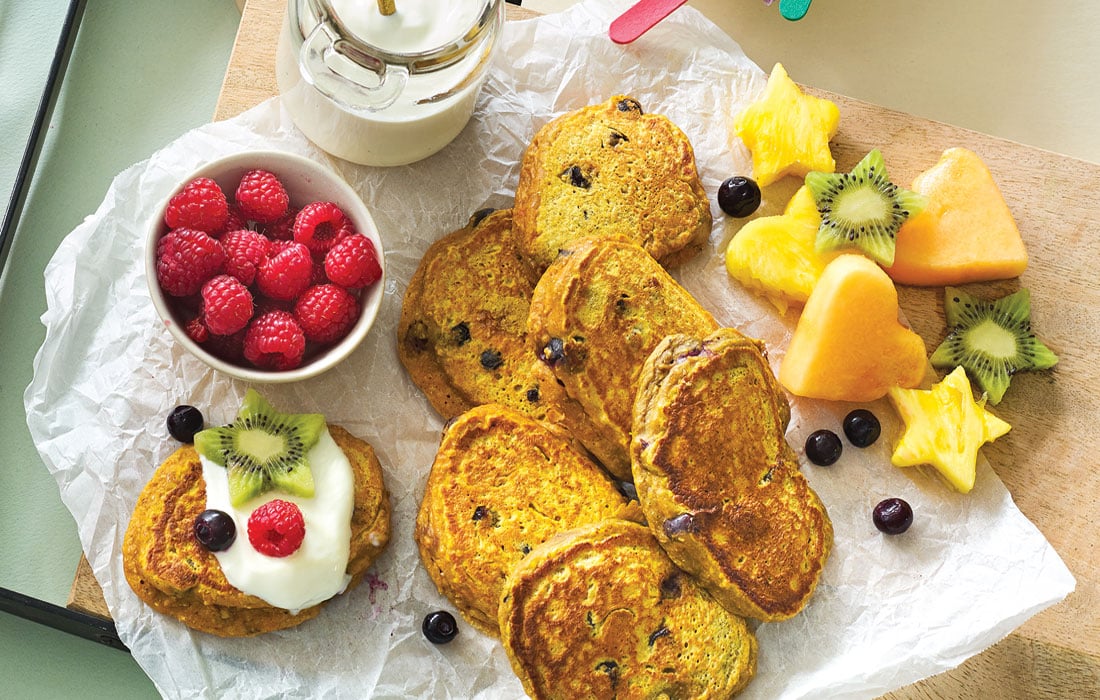 Pumpkin and blueberry pikelets - Healthy Food Guide
