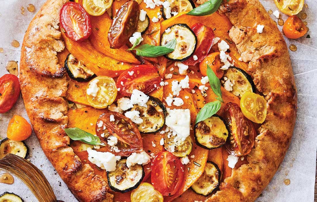 Tomato, pumpkin and courgette tart - Healthy Food Guide