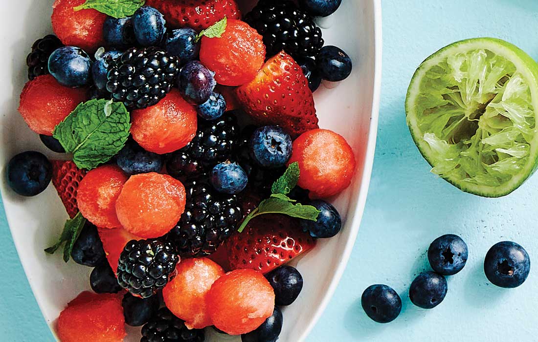 Fruit Salad Melon Berries Watermelon Berry Salad With Honey Lime