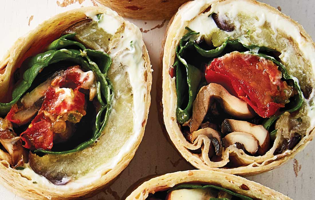 Mediterranean pinwheel wraps - Healthy Food Guide