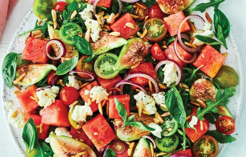 Watermelon, tomato and fig salad - Healthy Food Guide