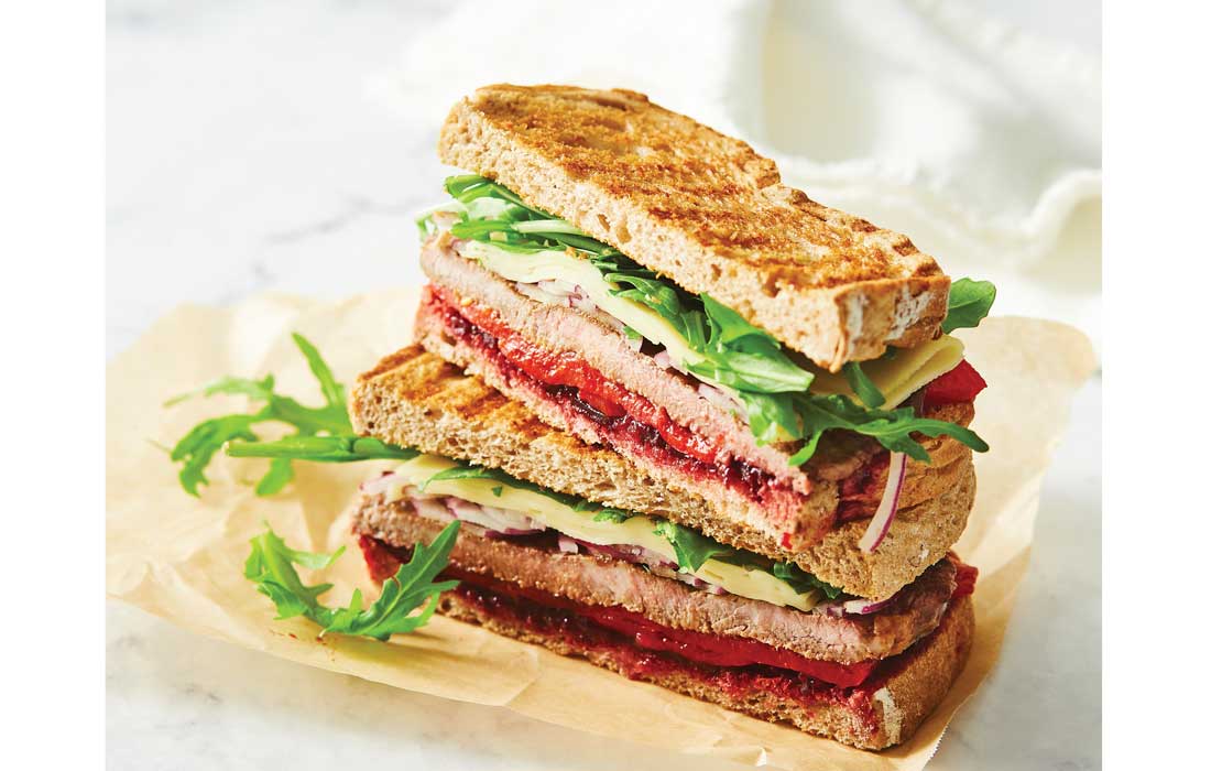 Ultimate steak sandwich with beetroot relish - Healthy Food Guide