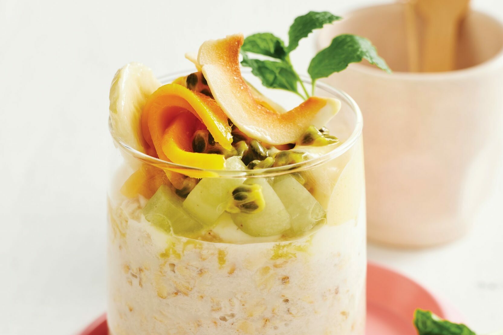 Tropical fruit salad overnight oats - Healthy Food Guide