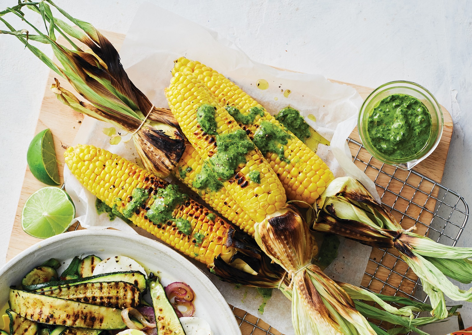 Barbecued sweetcorn with fresh gremolata - Healthy Food Guide