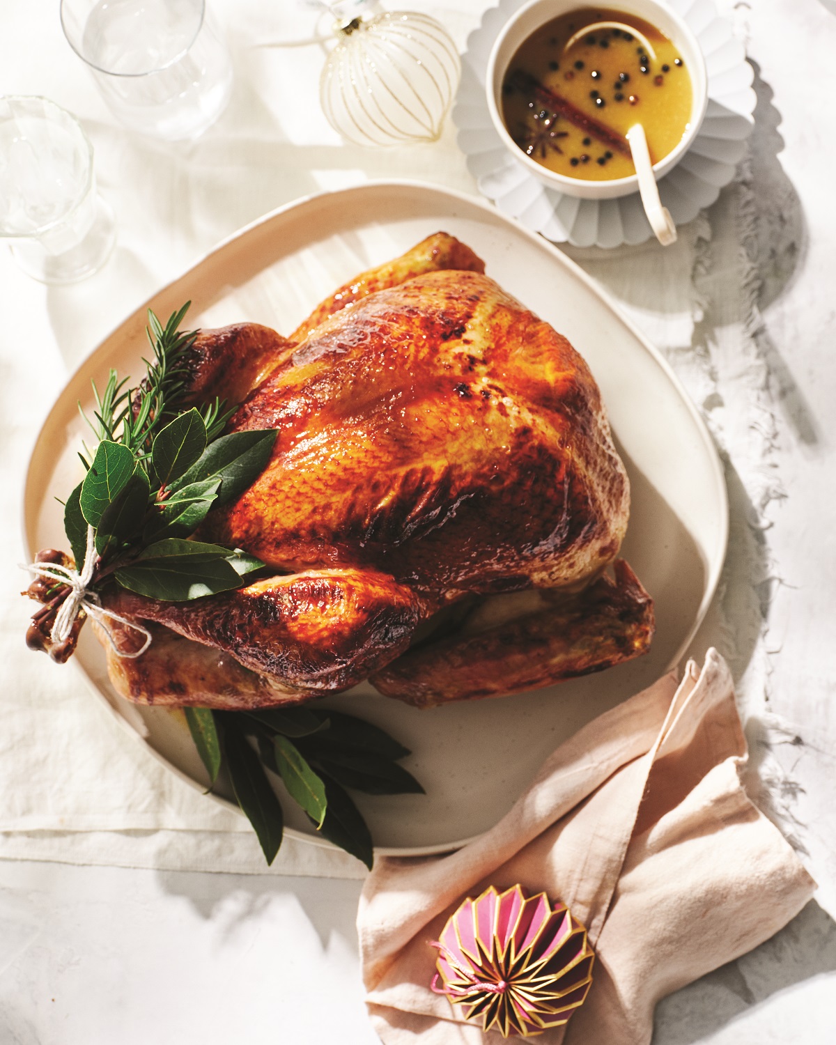 Parcel-baked roast turkey with cider glaze - Healthy Food Guide