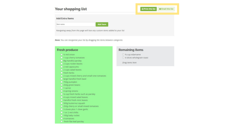 How to use shopping lists and meal plans - Healthy Food Guide